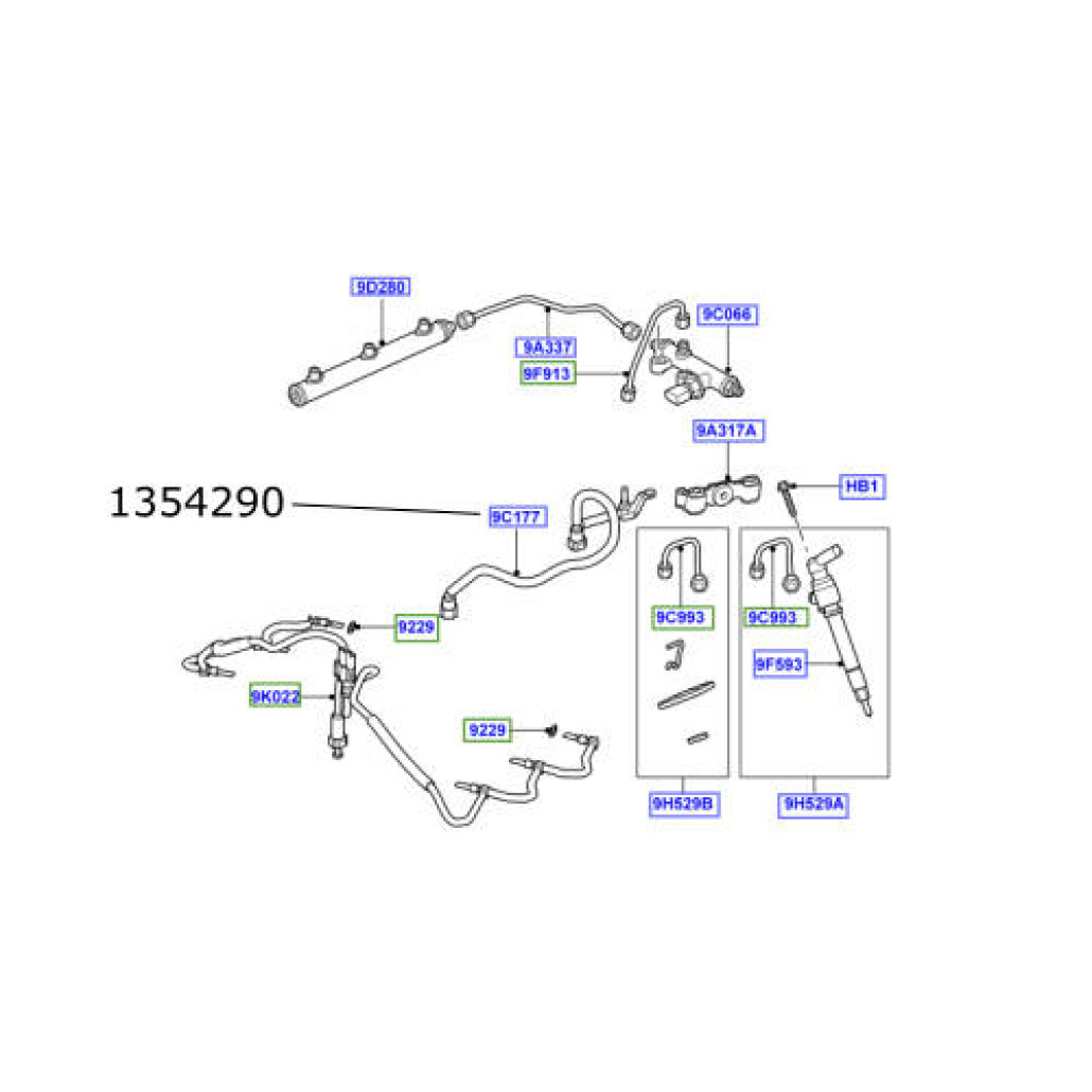 Conducta injectoare retur Discovery 3 Range Rover Sport 2700cc diesel ...