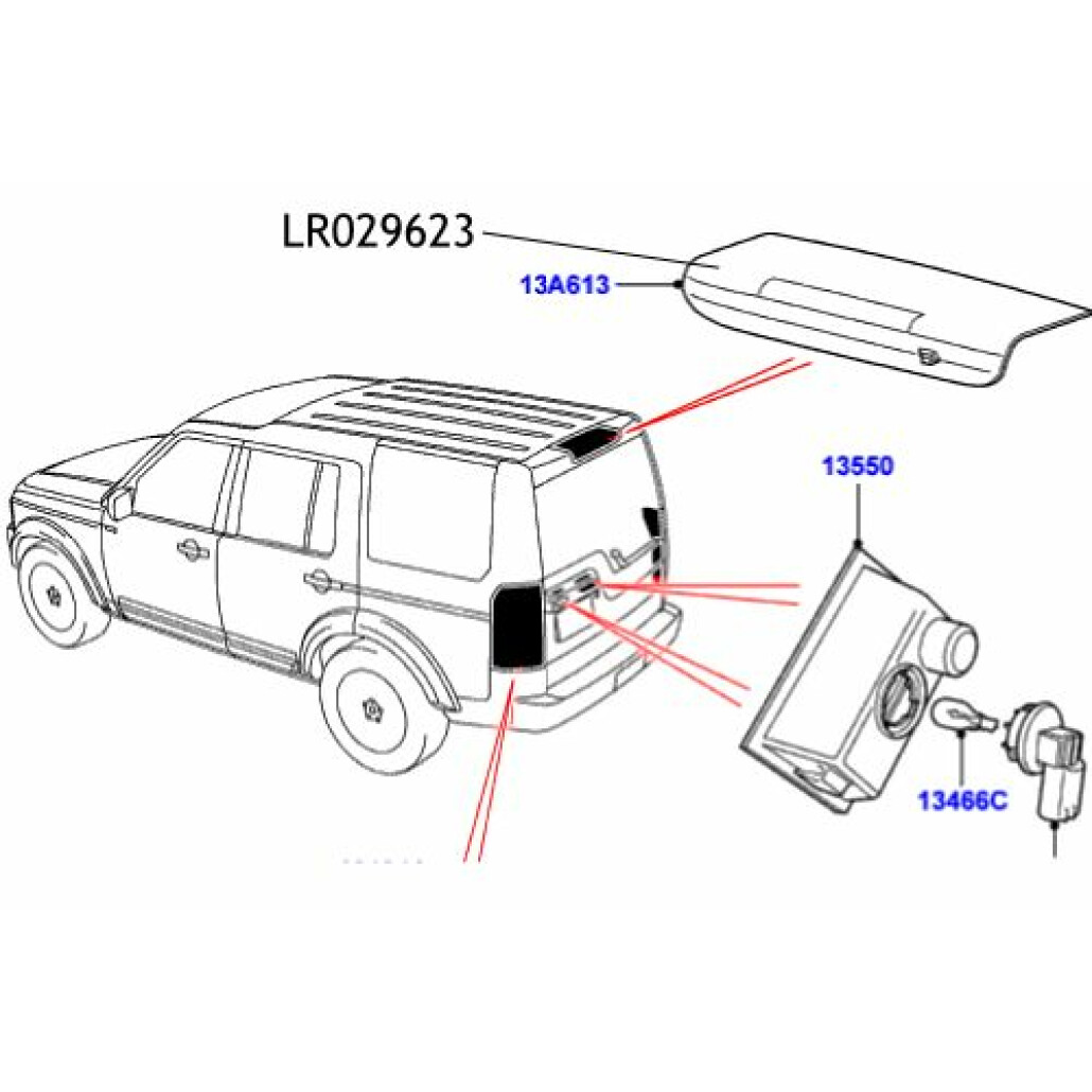 Lampa stop hayon Discovery 3&4 XFG000062 LR029623 - Land Atelier
