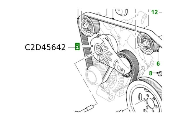 Intinzator anterior curea transmisie Jaguar XJ F-TYPE XE XF C2D45642 ...