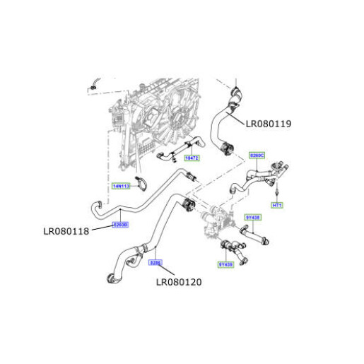 Furtun vas expansiune Range Rover L405 4.4 diesel LR080118 - Land Atelier