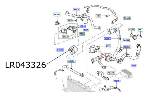 Furtun superior racire Range Rover Sport Discovery 4 LR043326 - Land ...